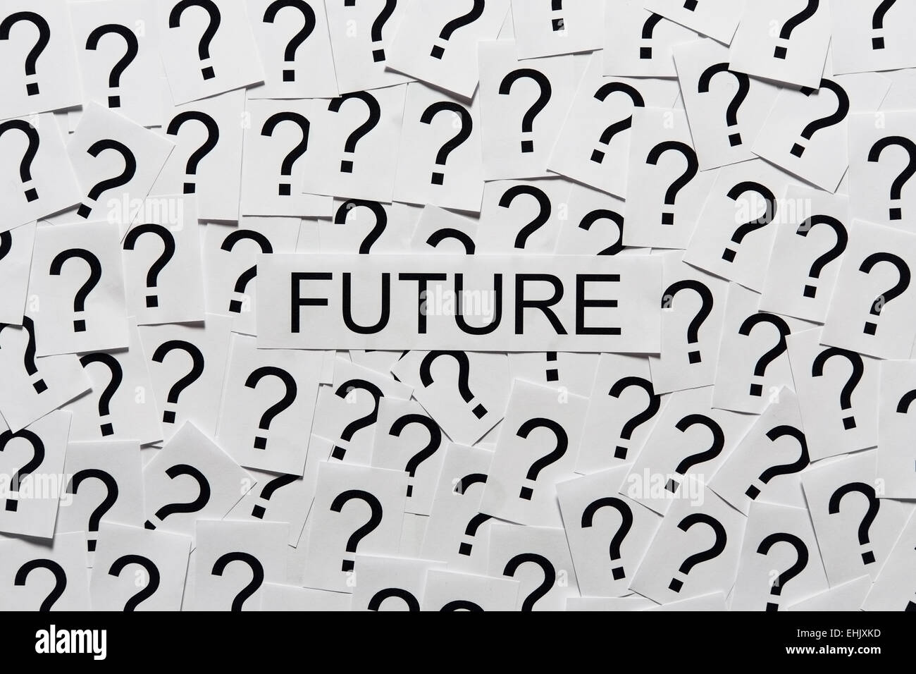 What will happen in the future? Many question marks on paper. Question ...
