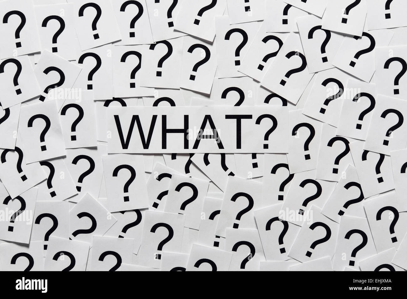 Why and many question marks on paper. Question concept Stock Photo - Alamy