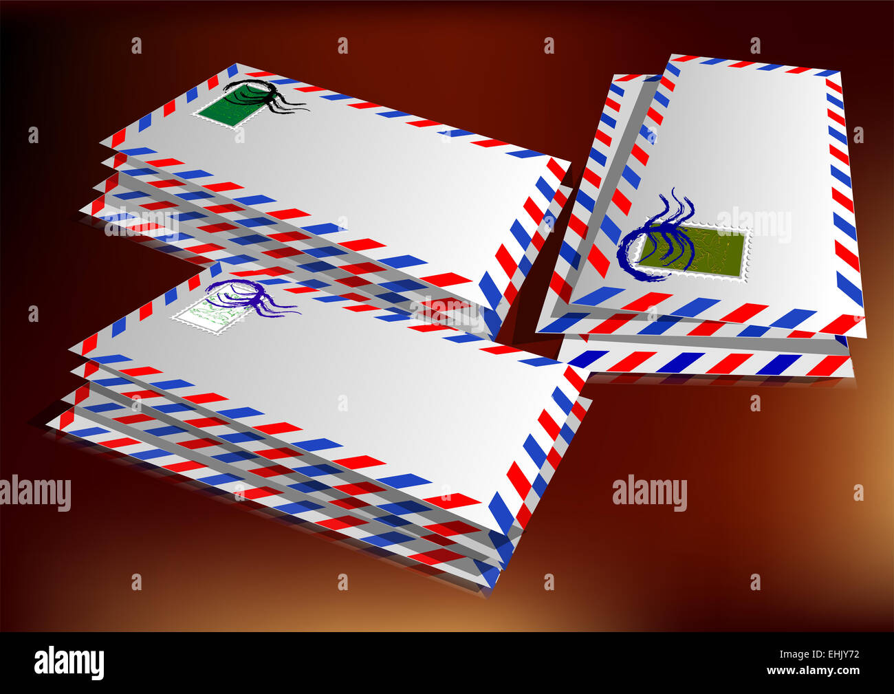 Pile letters envelope illustration hi-res stock photography and images ...