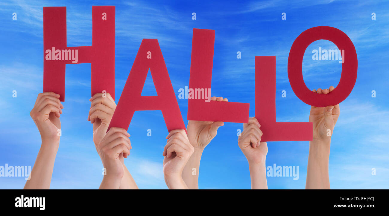 Many Caucasian People And Hands Holding Red Letters Or Characters ...