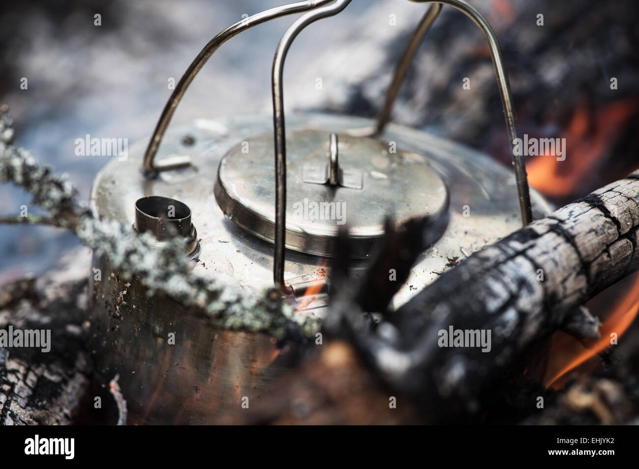Making fresh coffee in a pot outdoor Stock Photo - Alamy