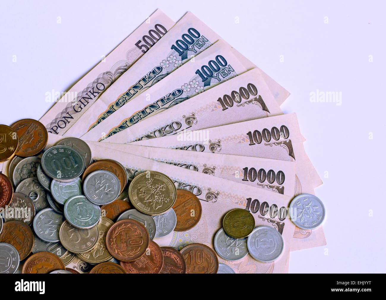 Japanese Yen currency, coins and bills Stock Photo - Alamy