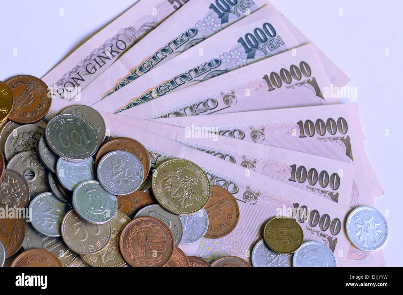 Japanese Yen currency, coins and bills Stock Photo - Alamy
