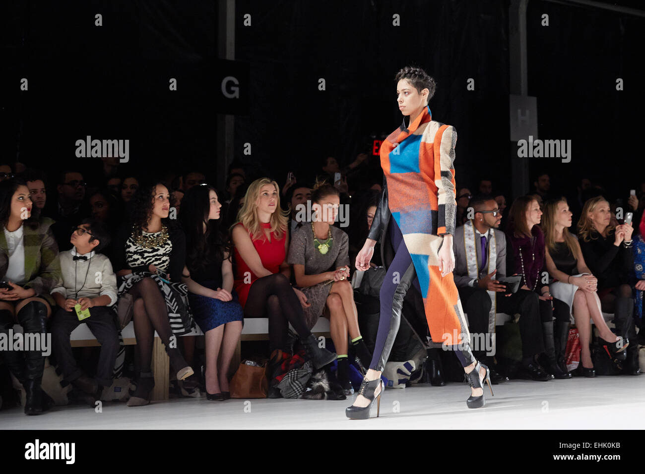 A model walks runway at the New York Life fashion show during MBFW Fall ...
