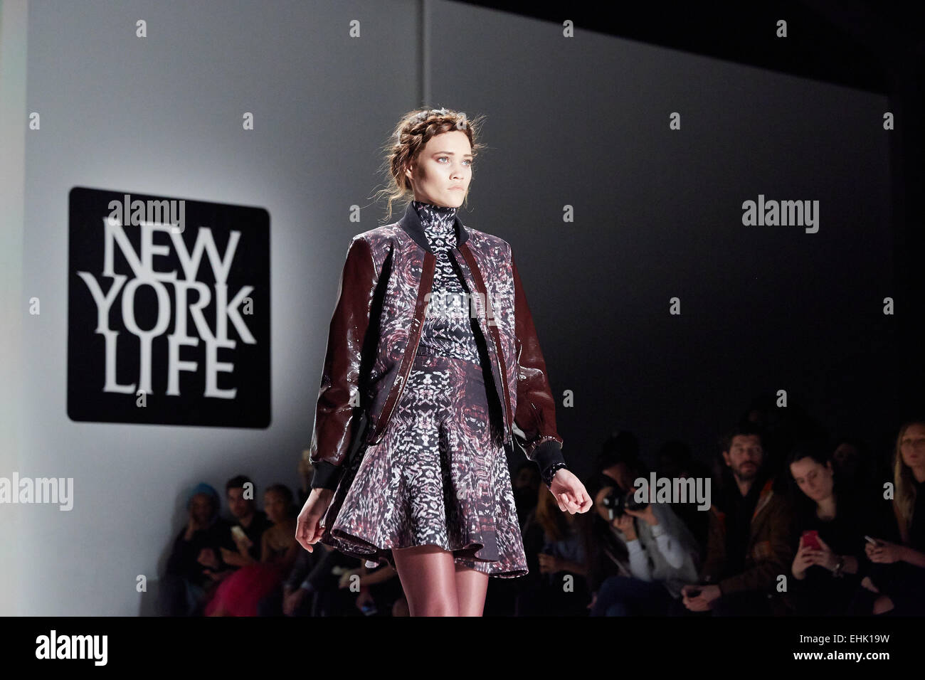 A model walks runway at the New York Life fashion show during MBFW Fall ...