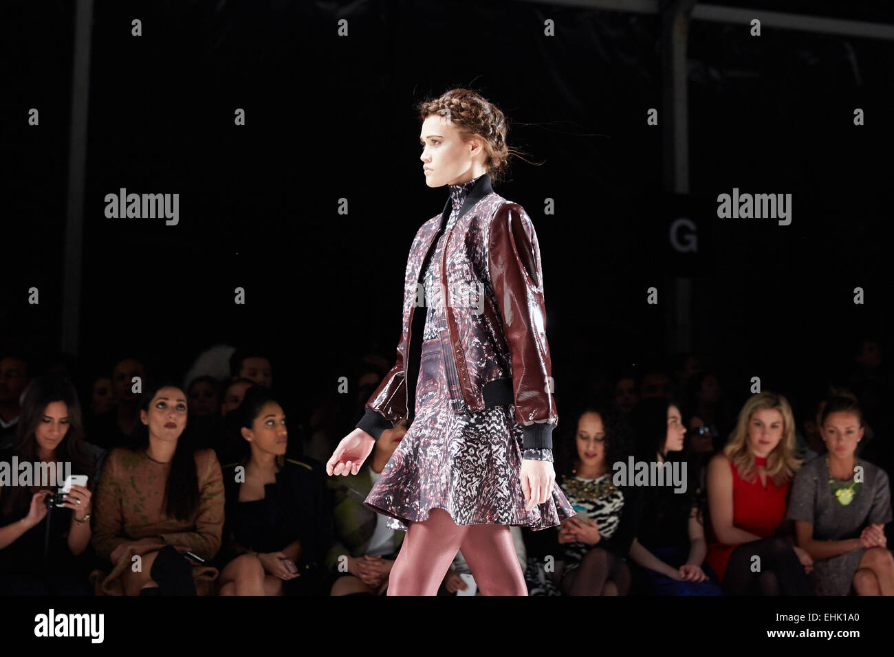 A model walks runway at the New York Life fashion show during MBFW Fall ...