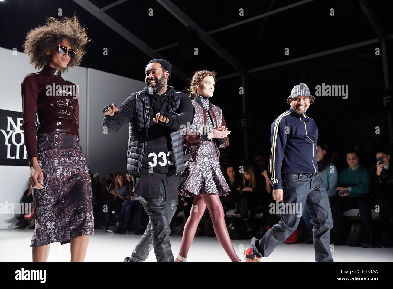 Designers and models walk runway at the New York Life fashion show ...