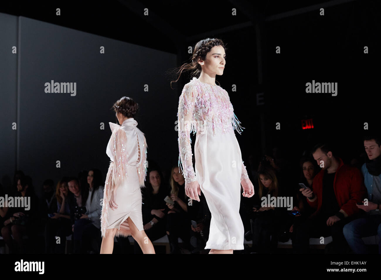 Models walk runway at the New York Life fashion show during MBFW Fall ...