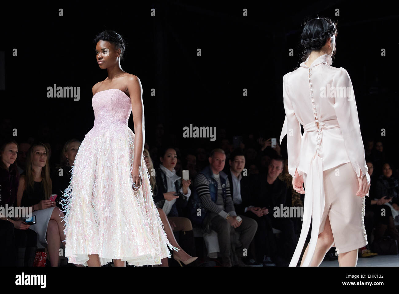 Models walk runway at the New York Life fashion show during MBFW Fall ...