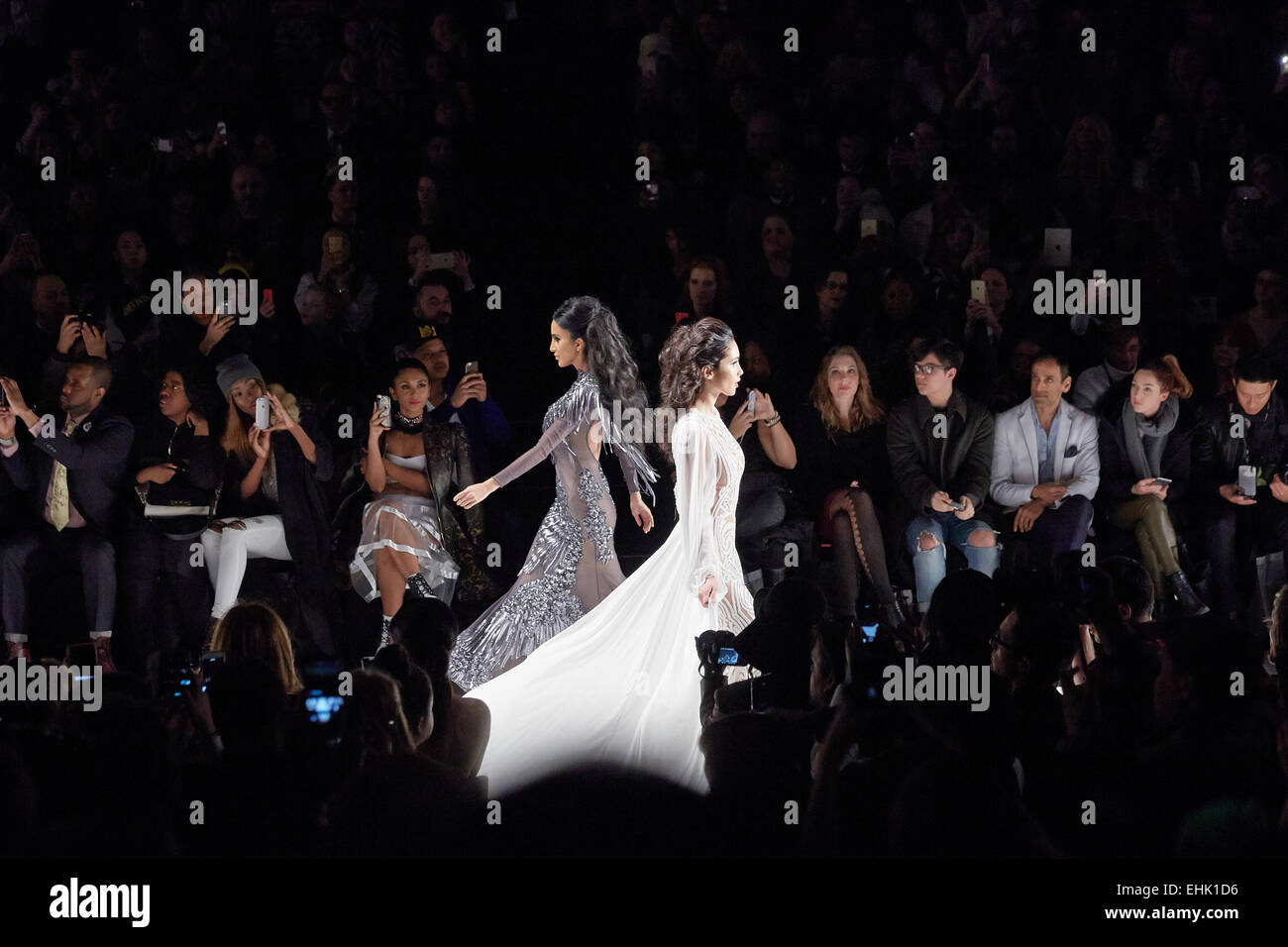 Models walk runway at the Art Heart fashion show during MBFW Fall 2015 ...