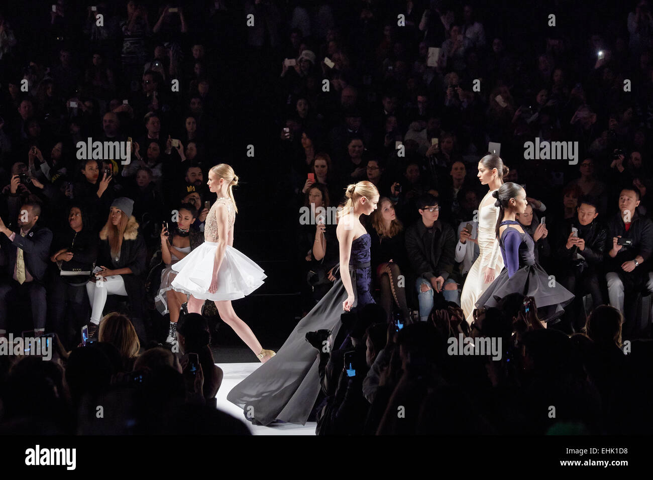 Models walk runway at the Art Heart fashion show during MBFW Fall 2015 ...