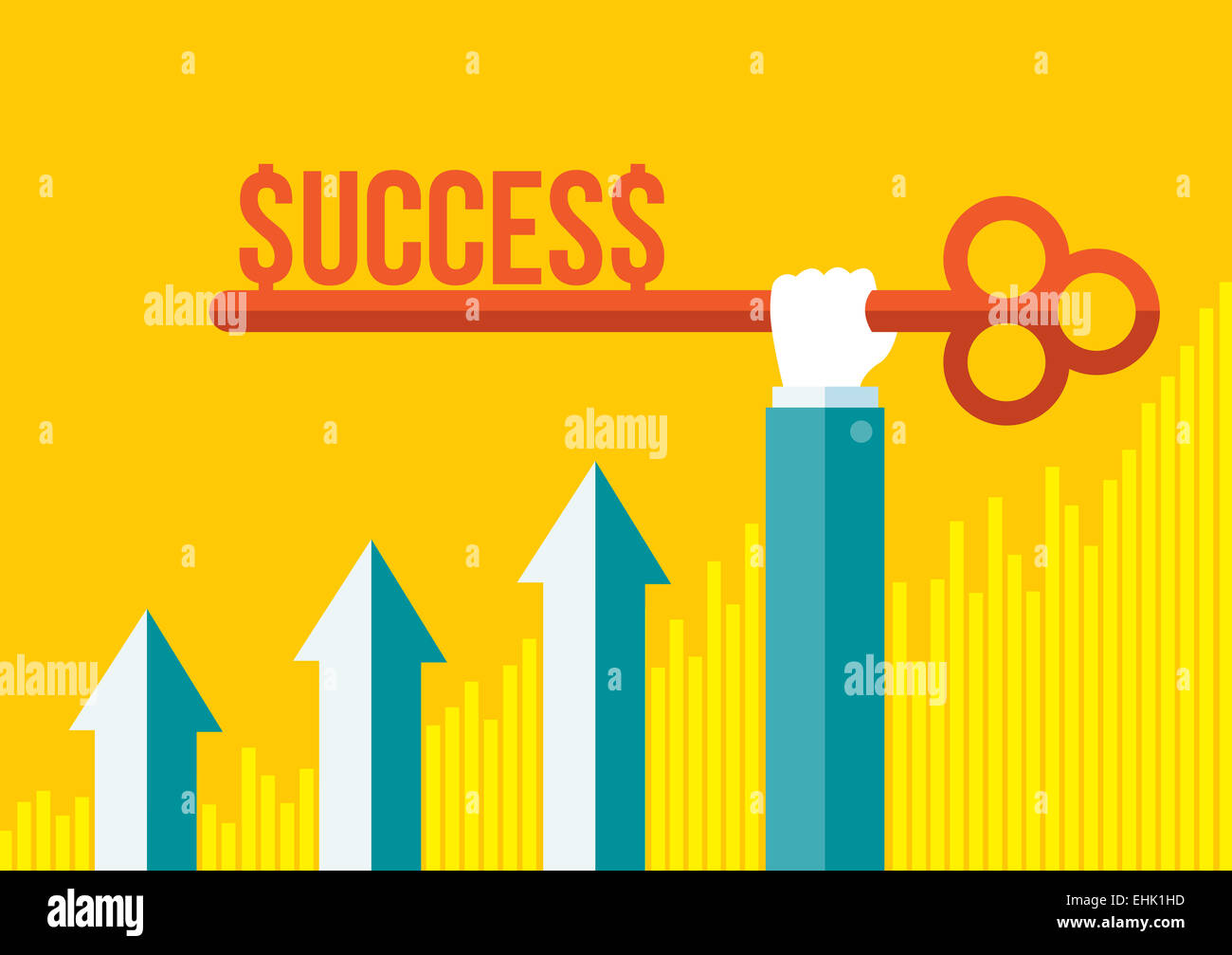 Skeleton key to success being held by business man hand with yellow ...