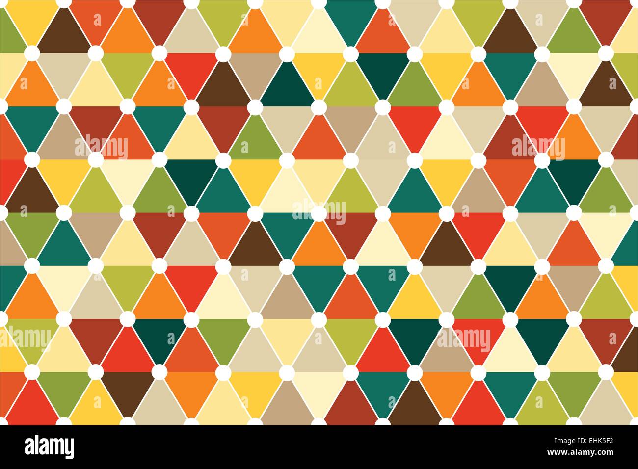 Quincunx Seamless Triangle Pattern Vector With Retro Color Palette ...