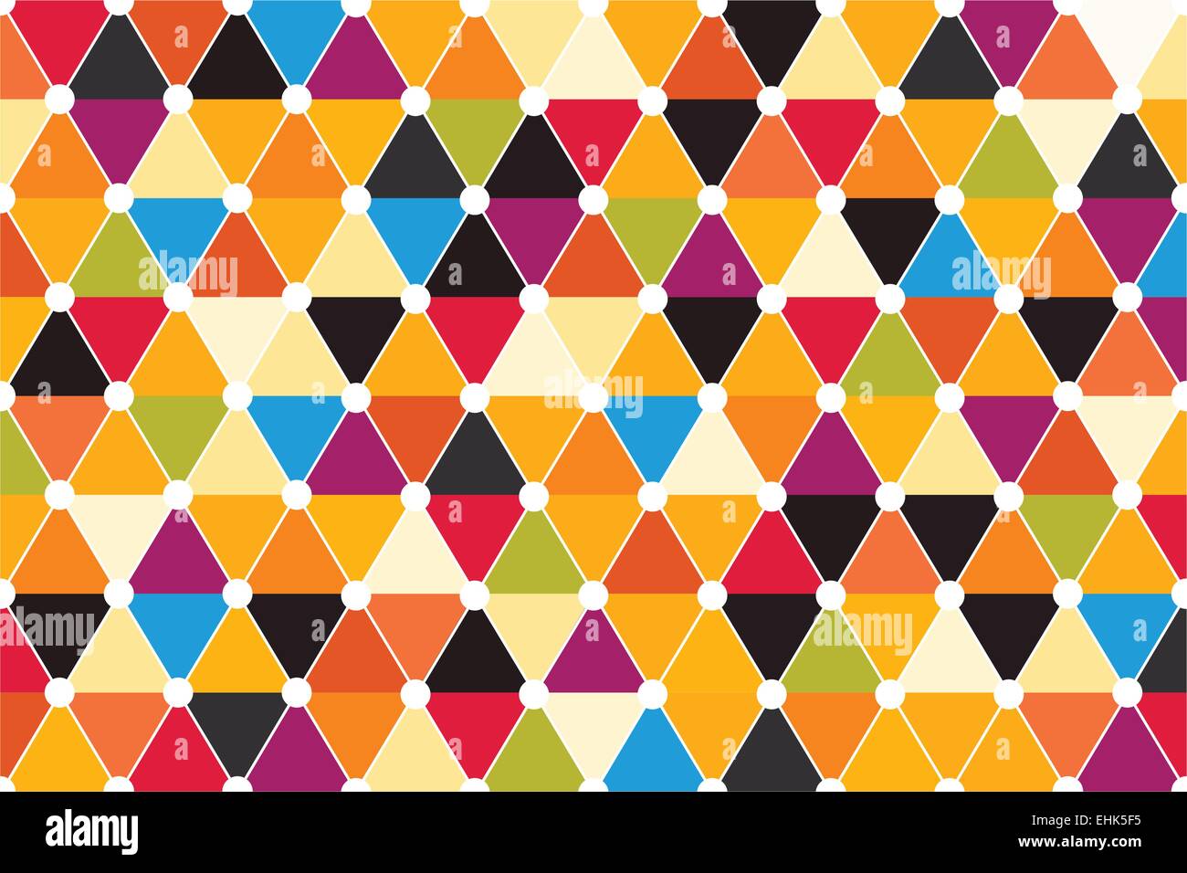 Quincunx Seamless Triangle Pattern Vector With Retro Color Palette ...
