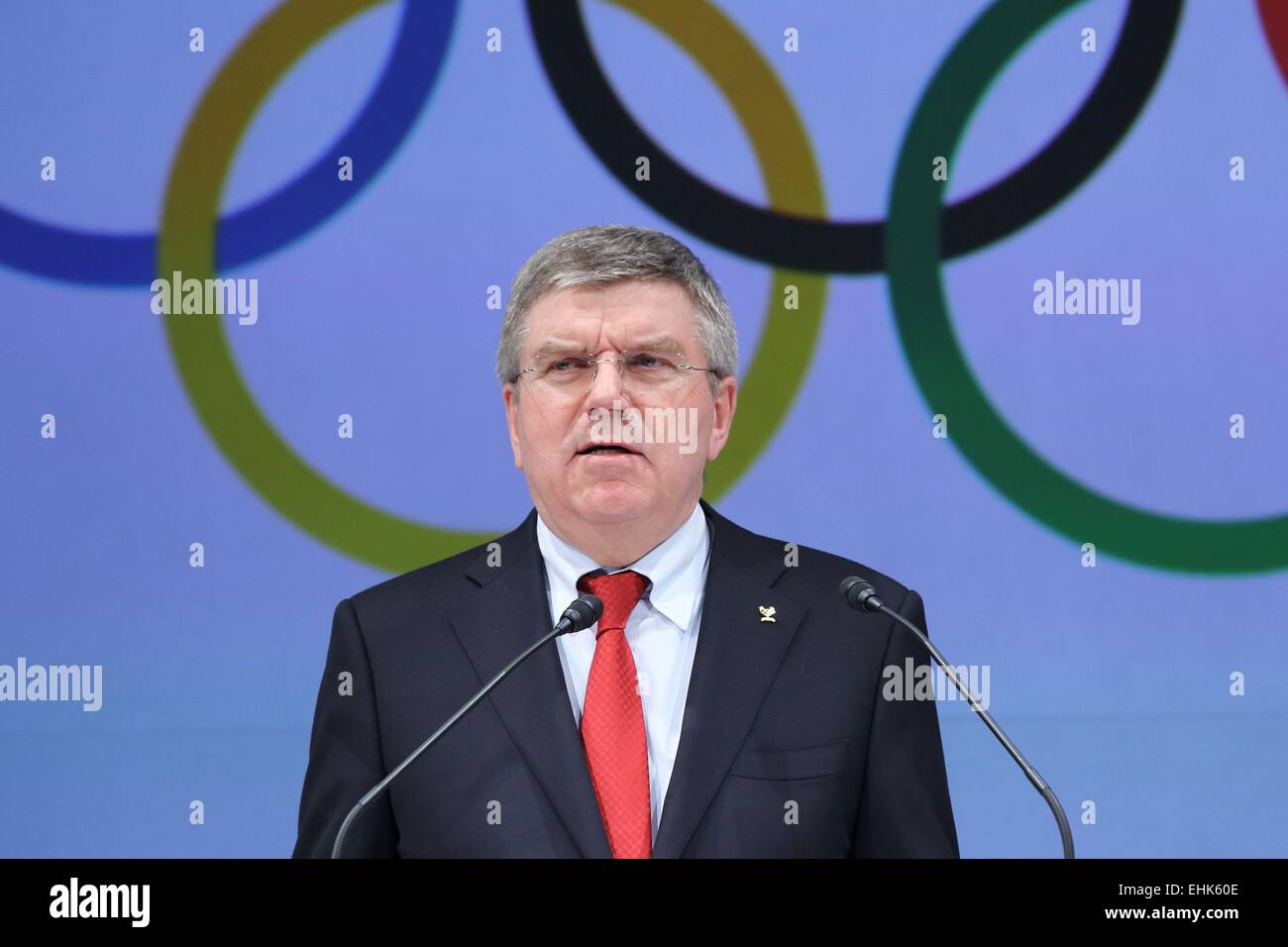 Tokyo, Japan. 13th Mar, 2015. Thomas Bach Signing ceremony for making ...