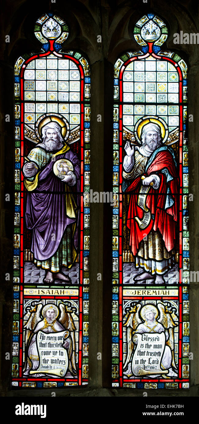 Isaiah and Jeremiah stained glass, St. Nicholas Church, Ashchurch ...