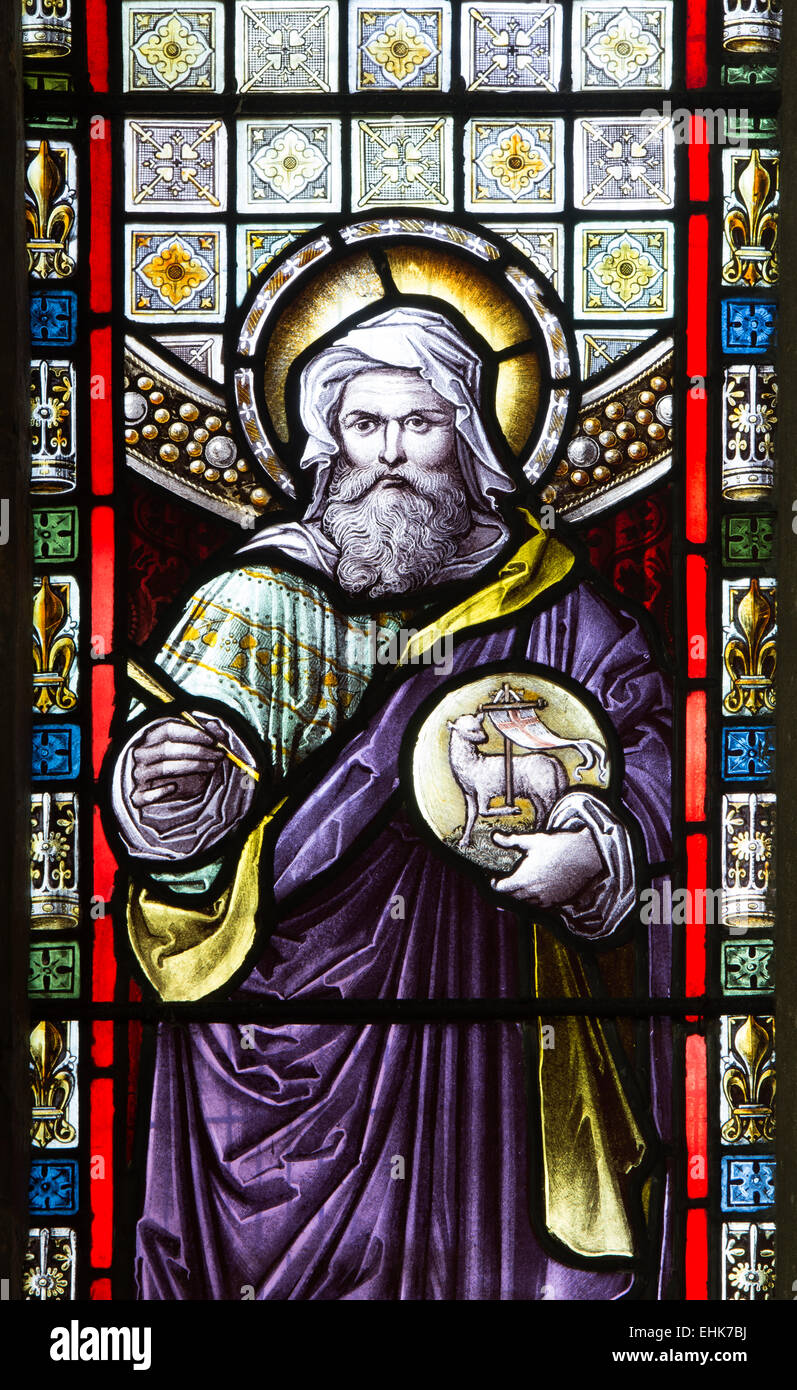Isaiah stained glass, St. Nicholas Church, Ashchurch, Gloucestershire ...