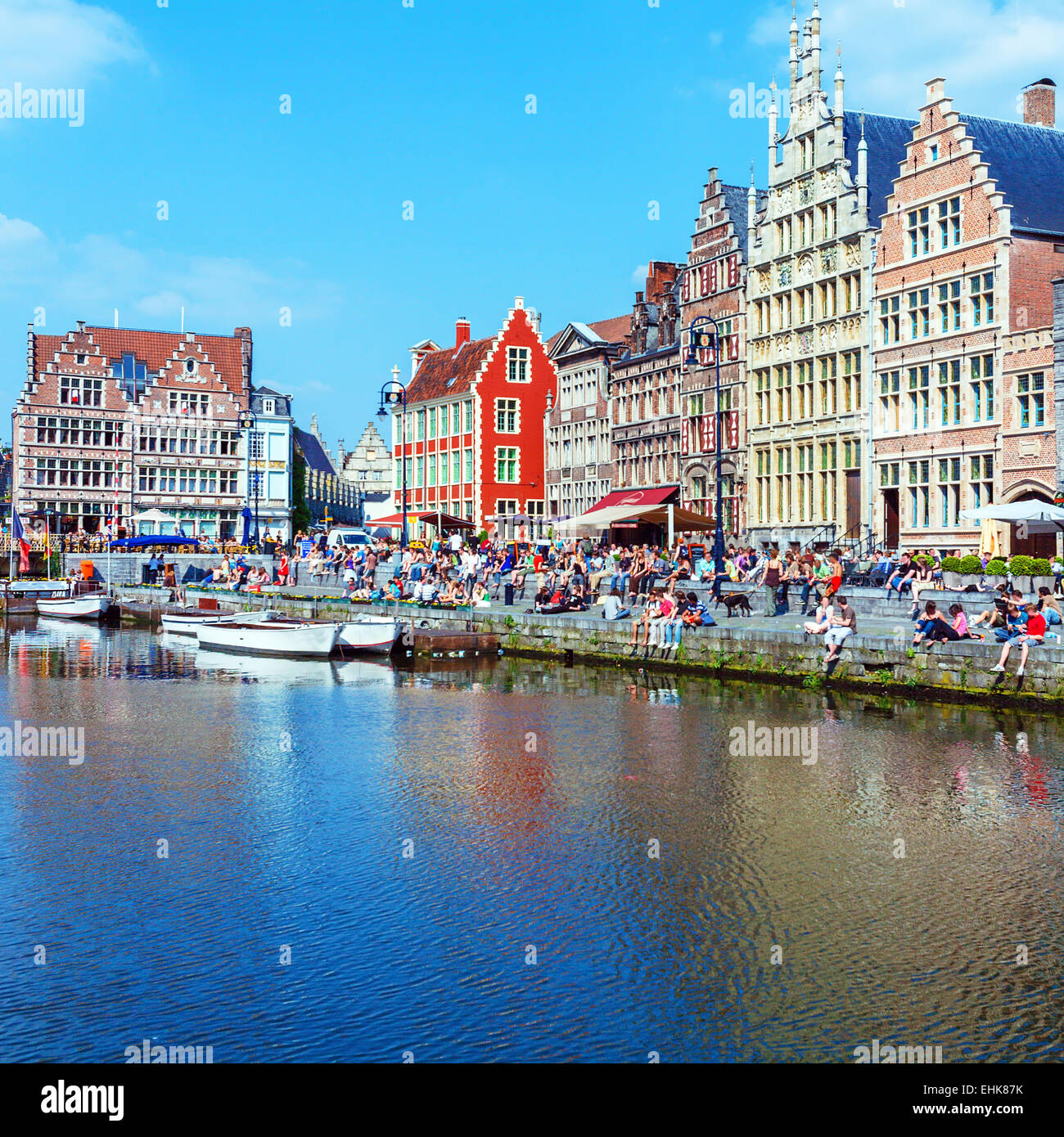 Old graslei harbour ghent belgium hi-res stock photography and images ...