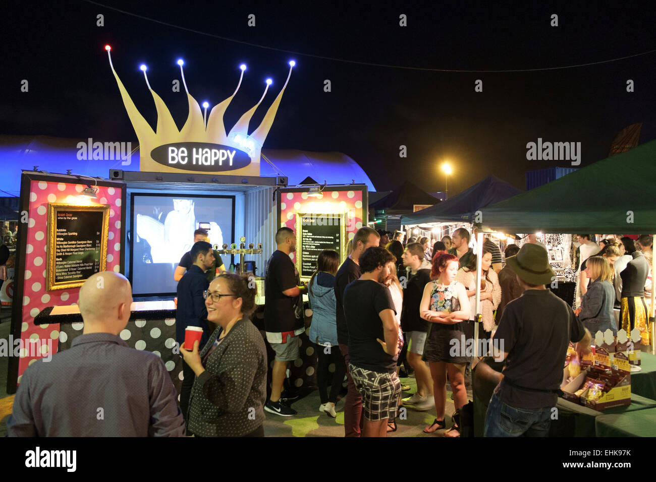 Eat Street Markets at Hamilton Wharf Stock Photo - Alamy