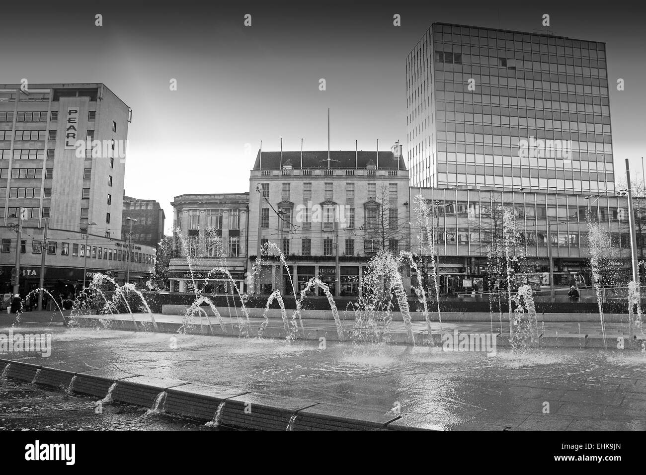 The fountains at Nottingham's Old Market Square Stock Photo - Alamy