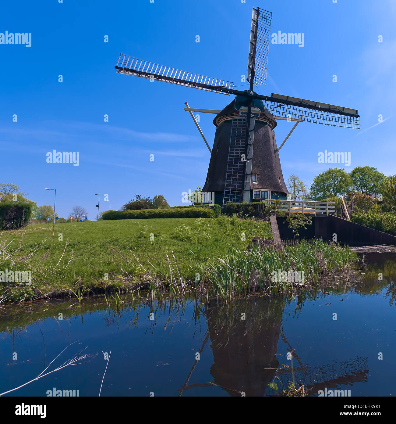 Windmill near Amsterdam, Netherlands Stock Photo - Alamy