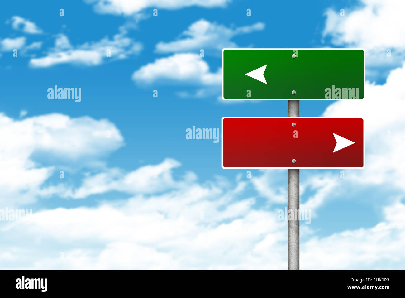 Blank road signs. Clouds in background Stock Photo - Alamy