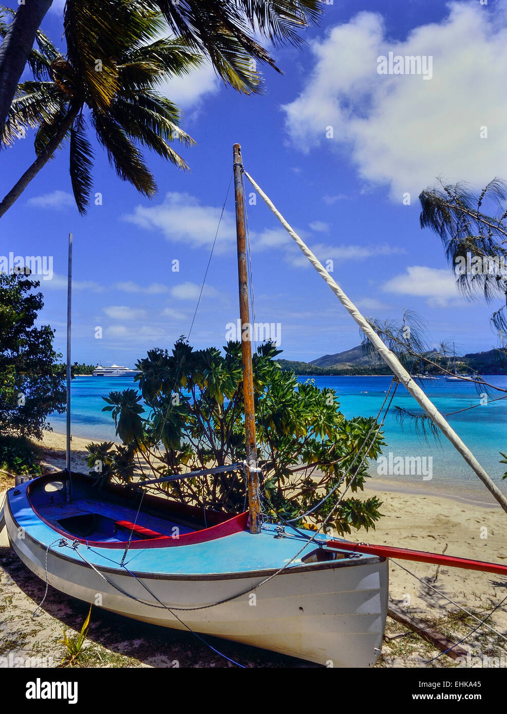 Blue Lagoon beach, Nanuya Lailai, Yasawa Island. Fiji. South Pacific ...