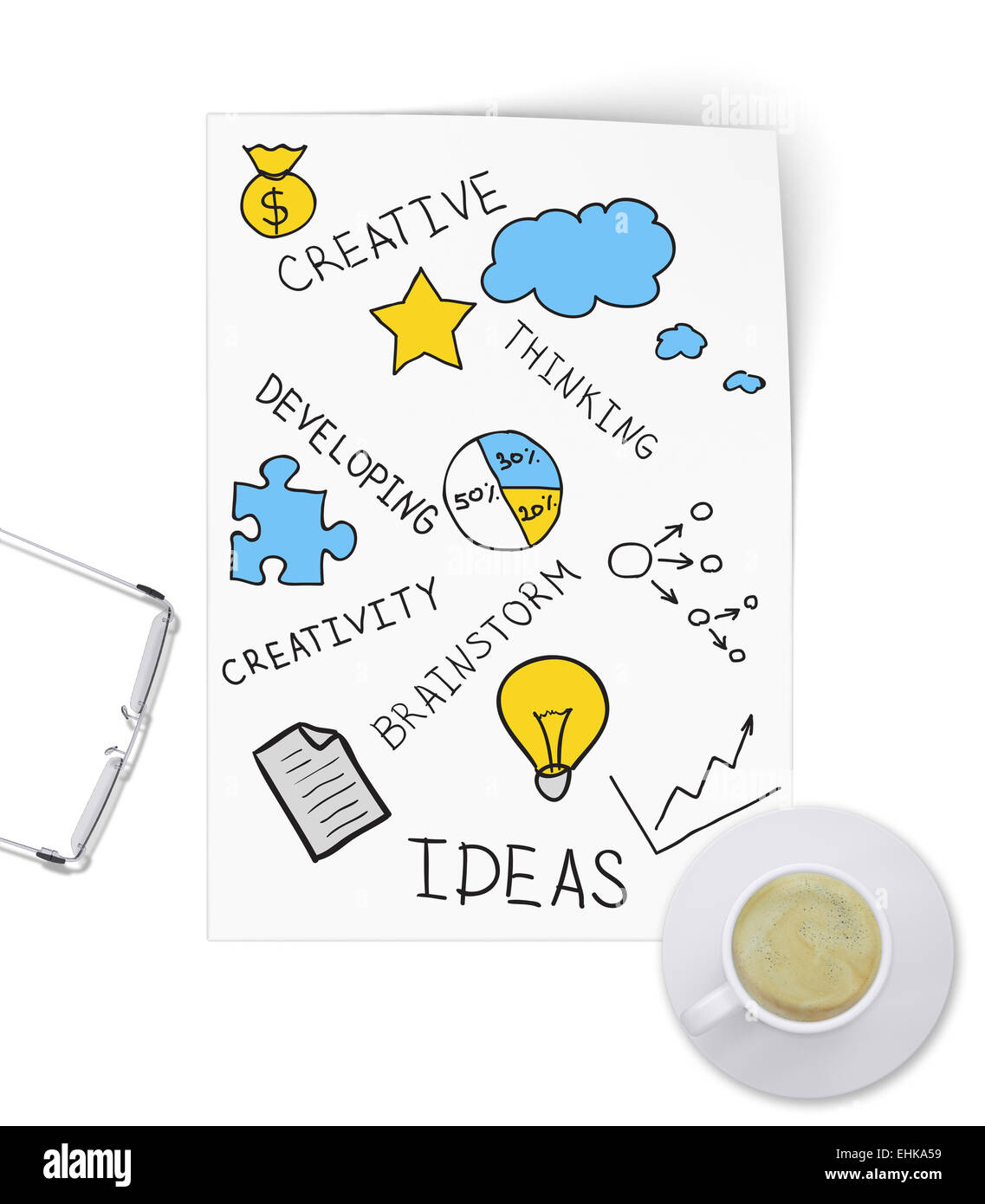 Thought for business project on sheet of paper Stock Photo - Alamy