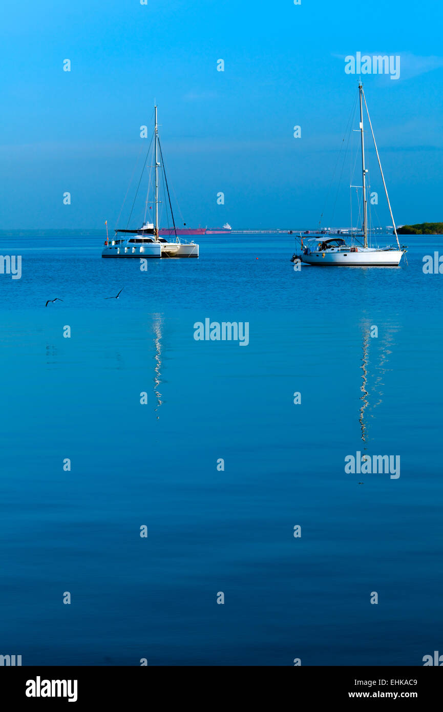 Yacht in Caribbean sea, Cuba Stock Photo - Alamy