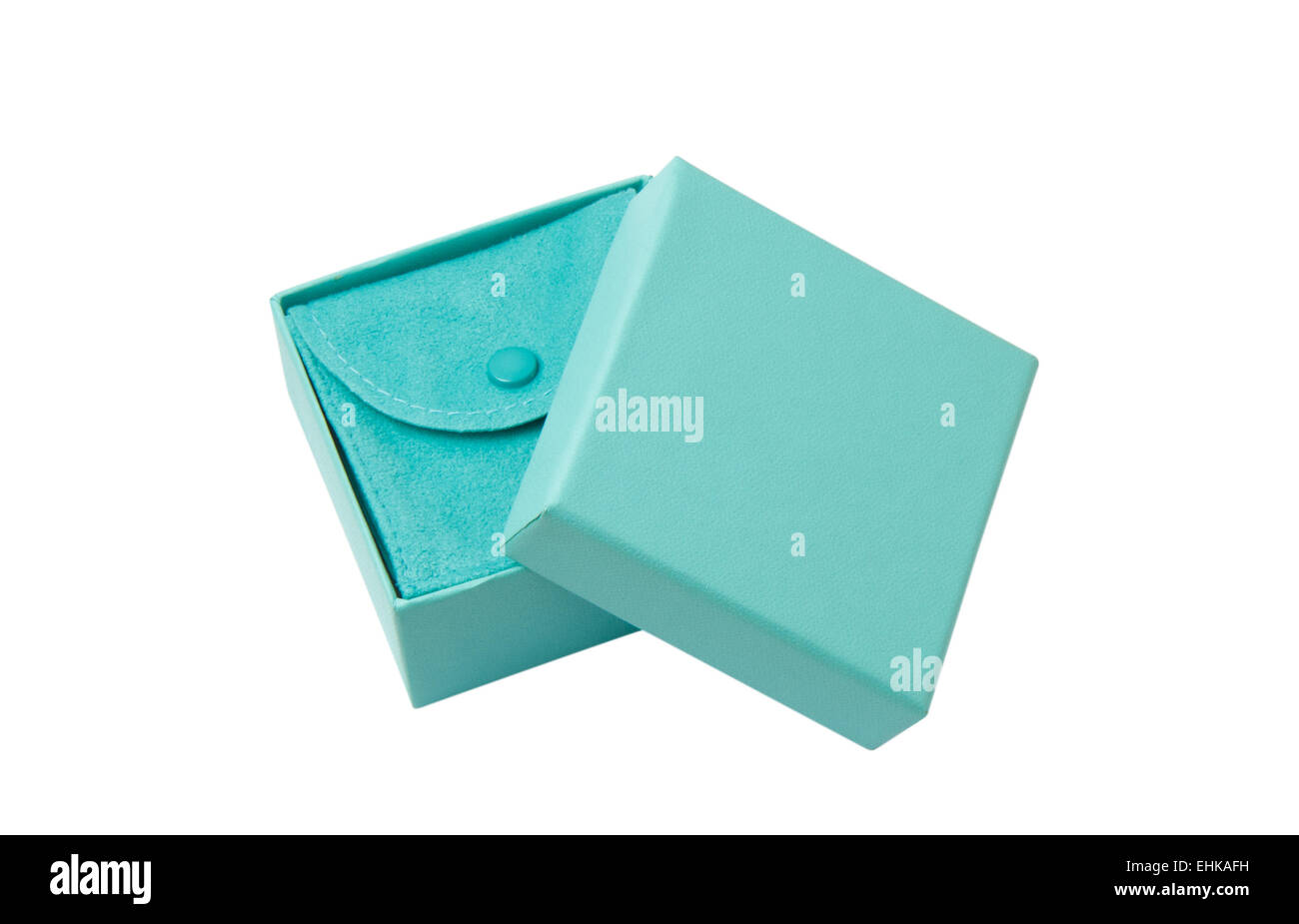 Isolated opened turquoise gift box on white with path Stock Photo - Alamy