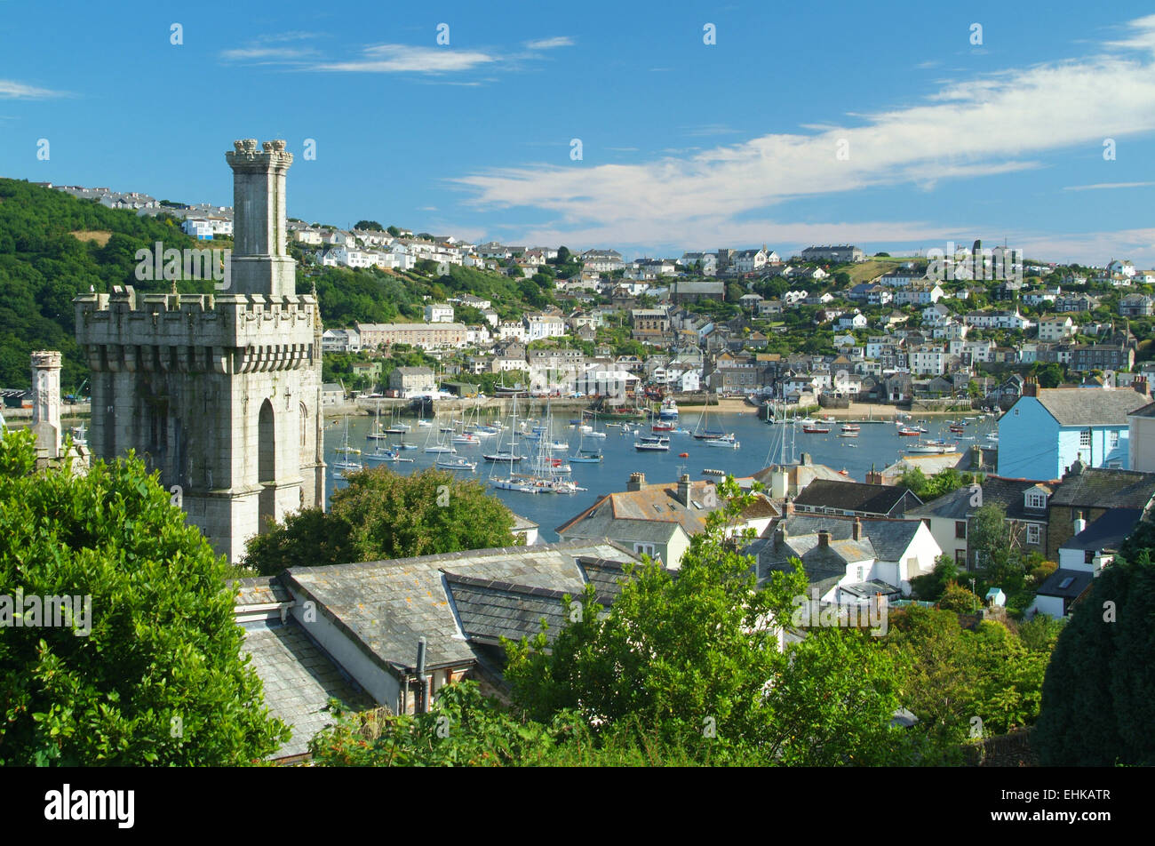 View over rooftops with the towers of 13th century Place House boats ...