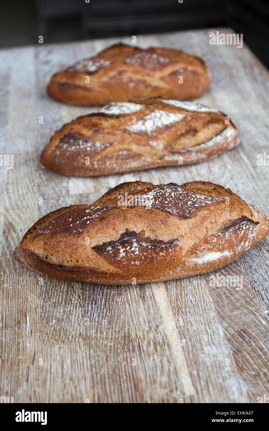 Loaves of freshly baked wholemeal bread Stock Photo - Alamy