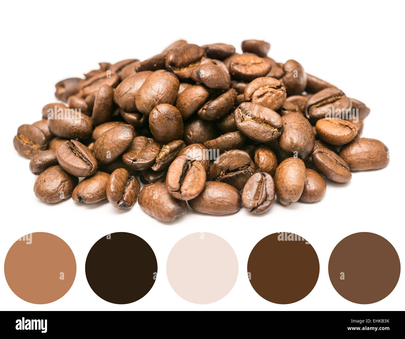 Color Palette Of Fresh Roasted Coffee Beans Stock Photo - Alamy