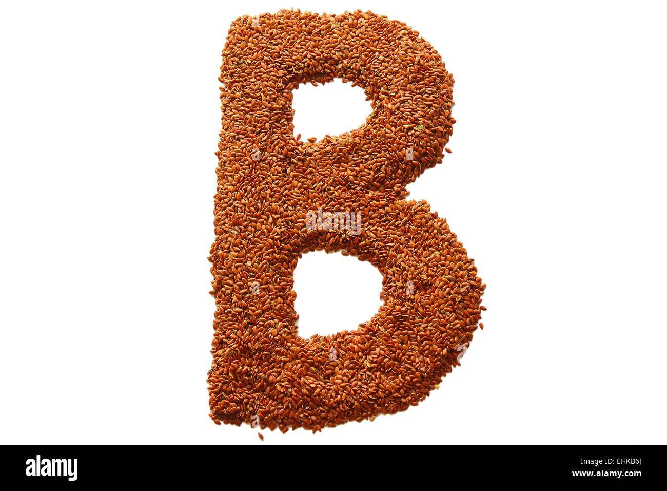 on a white background from flax seeds lined letter b Stock Photo - Alamy
