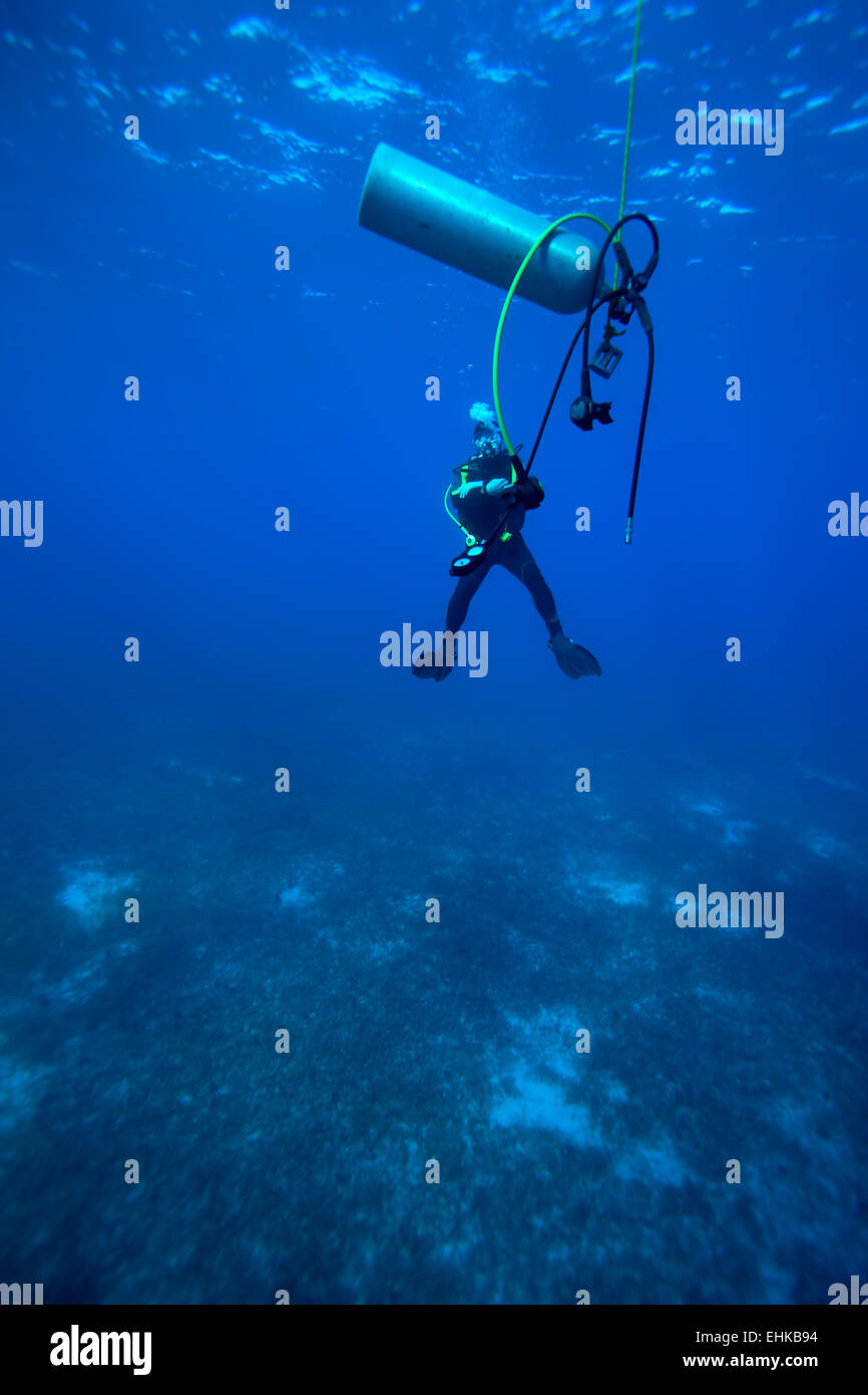Diver with additional tank, Cuba Stock Photo - Alamy