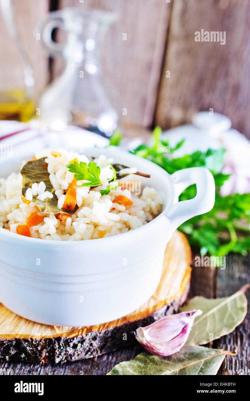 Boiled rice bowl with fork hi-res stock photography and images - Alamy