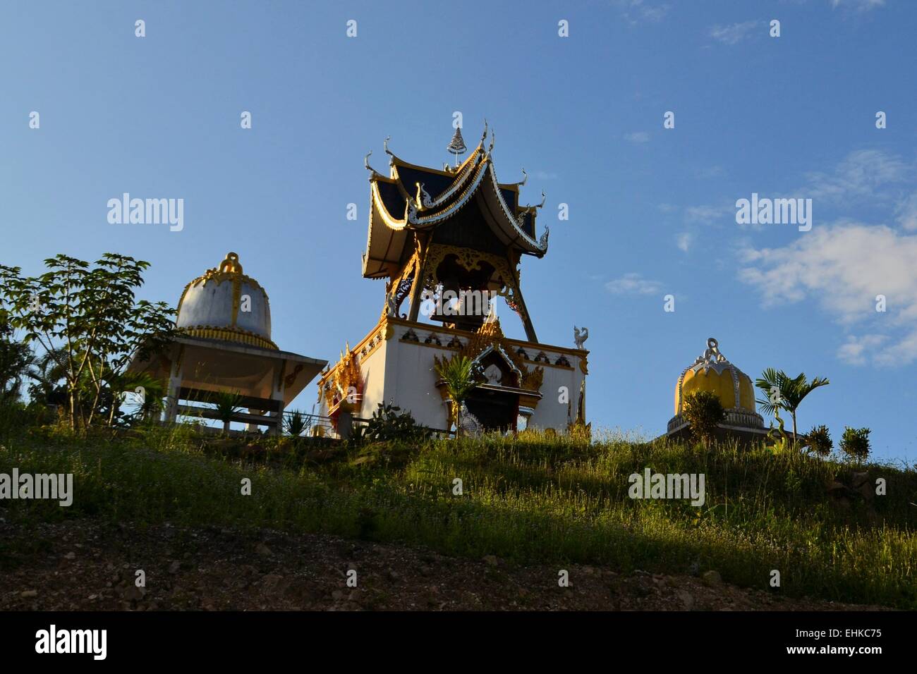 Bell tower in a rural Thai temple, Northern Thailand Stock Photo - Alamy