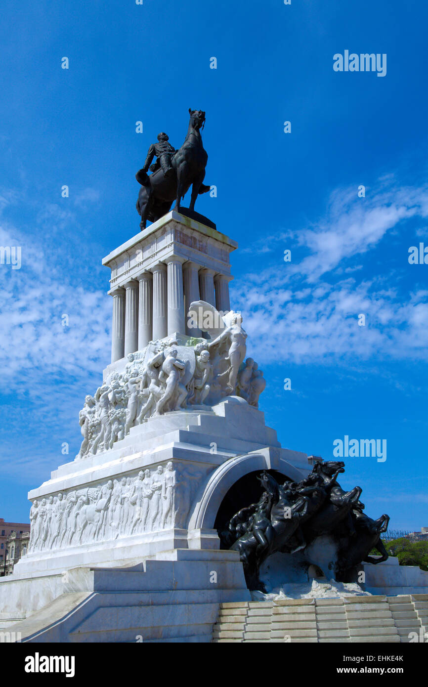 Statue of General Maximo Gomez in the center of old city, Havana, Cuba ...
