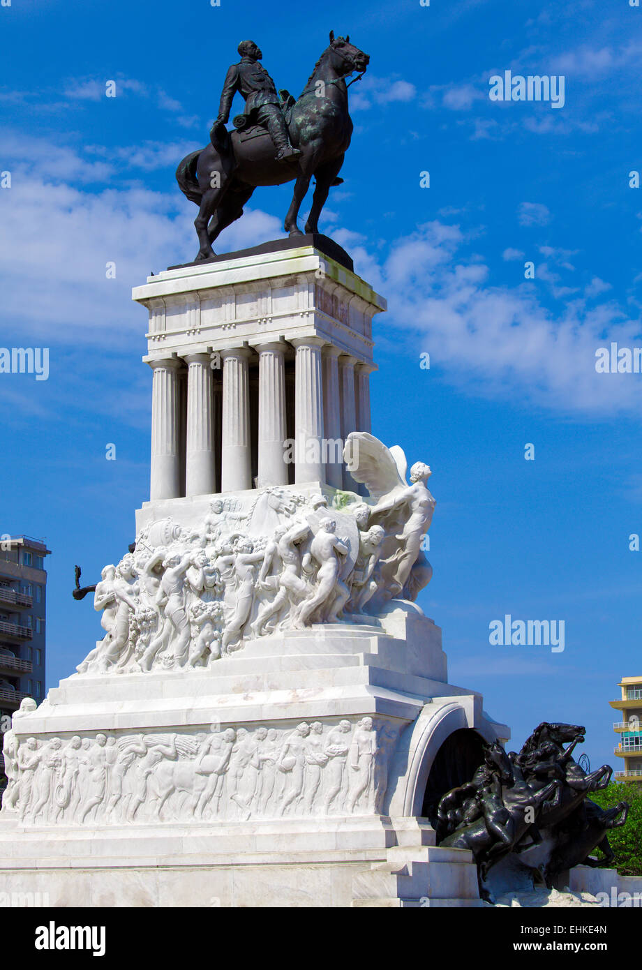 Statue of General Maximo Gomez in the center of old city, Havana, Cuba ...