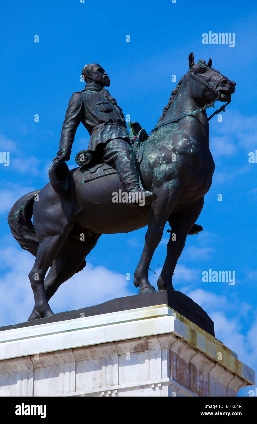Statue of General Maximo Gomez in the center of old city, Havana, Cuba ...
