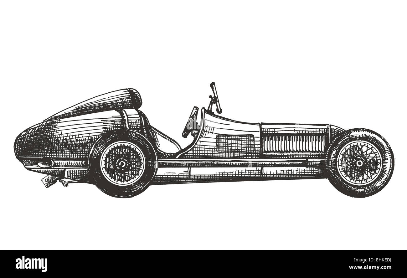 Racing car line drawing hi-res stock photography and images - Alamy