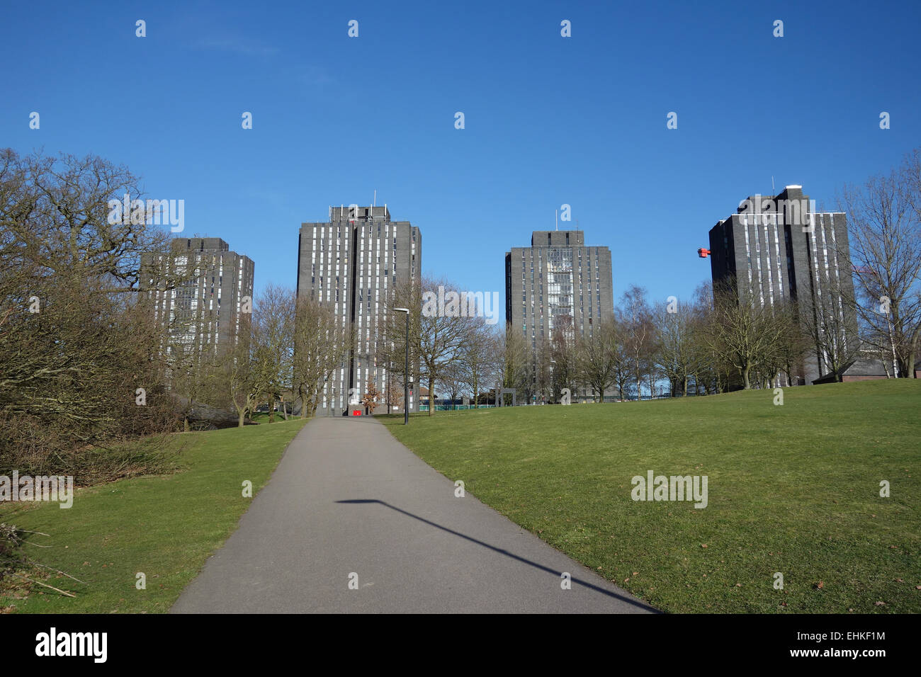 Path leading to North Towers student accommodation at University of ...