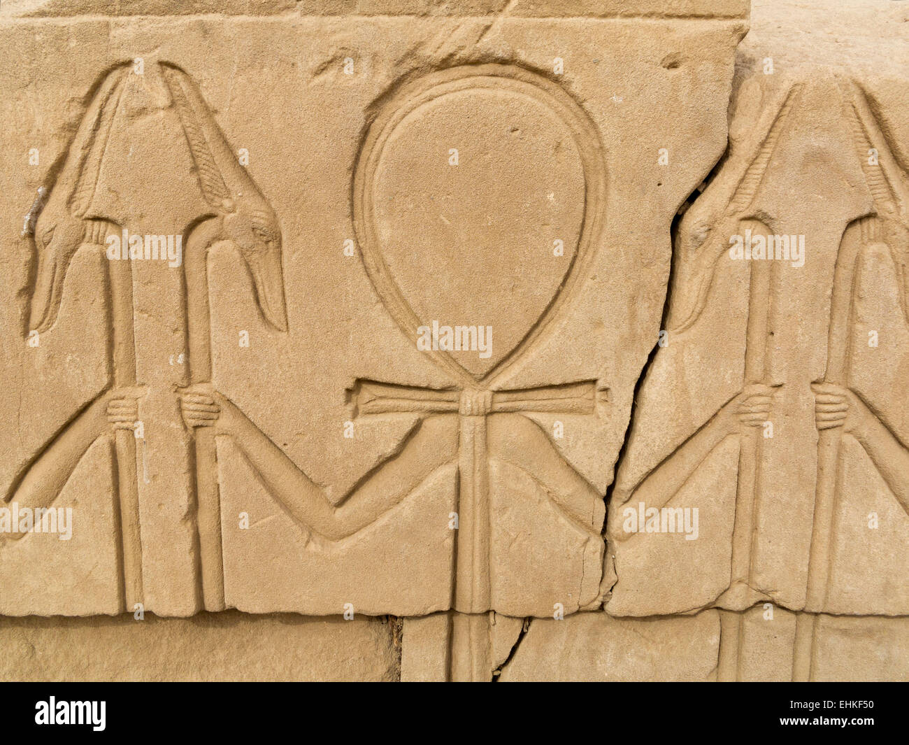 Relief in The Temple of Mut the Great at Karnak, Luxor Egypt Stock ...