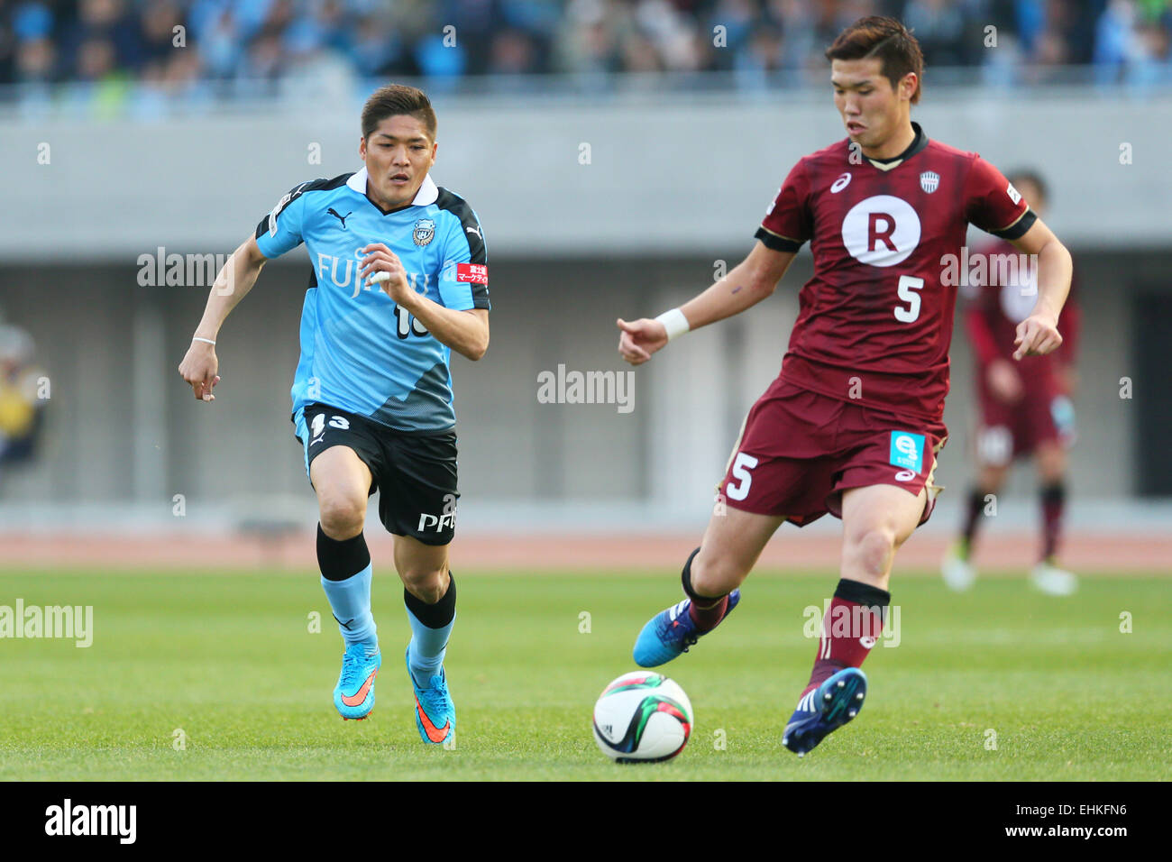 Kanagawa, Japan. 14th Mar, 2015. (L-R) Yoshito Okubo (Frontale), Takuya ...