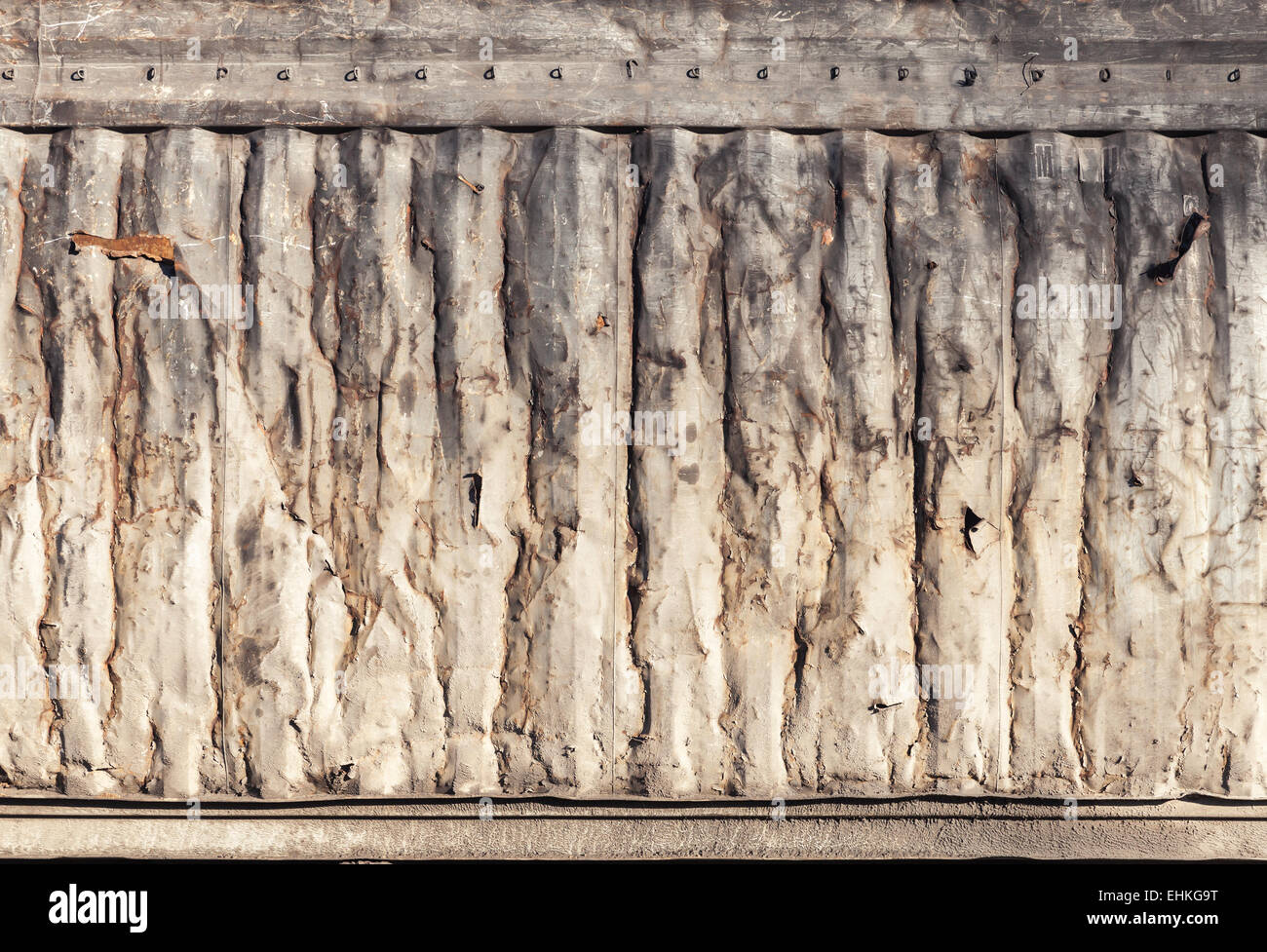 Grungy rusted metal wall texture, old industrial cargo container side ...