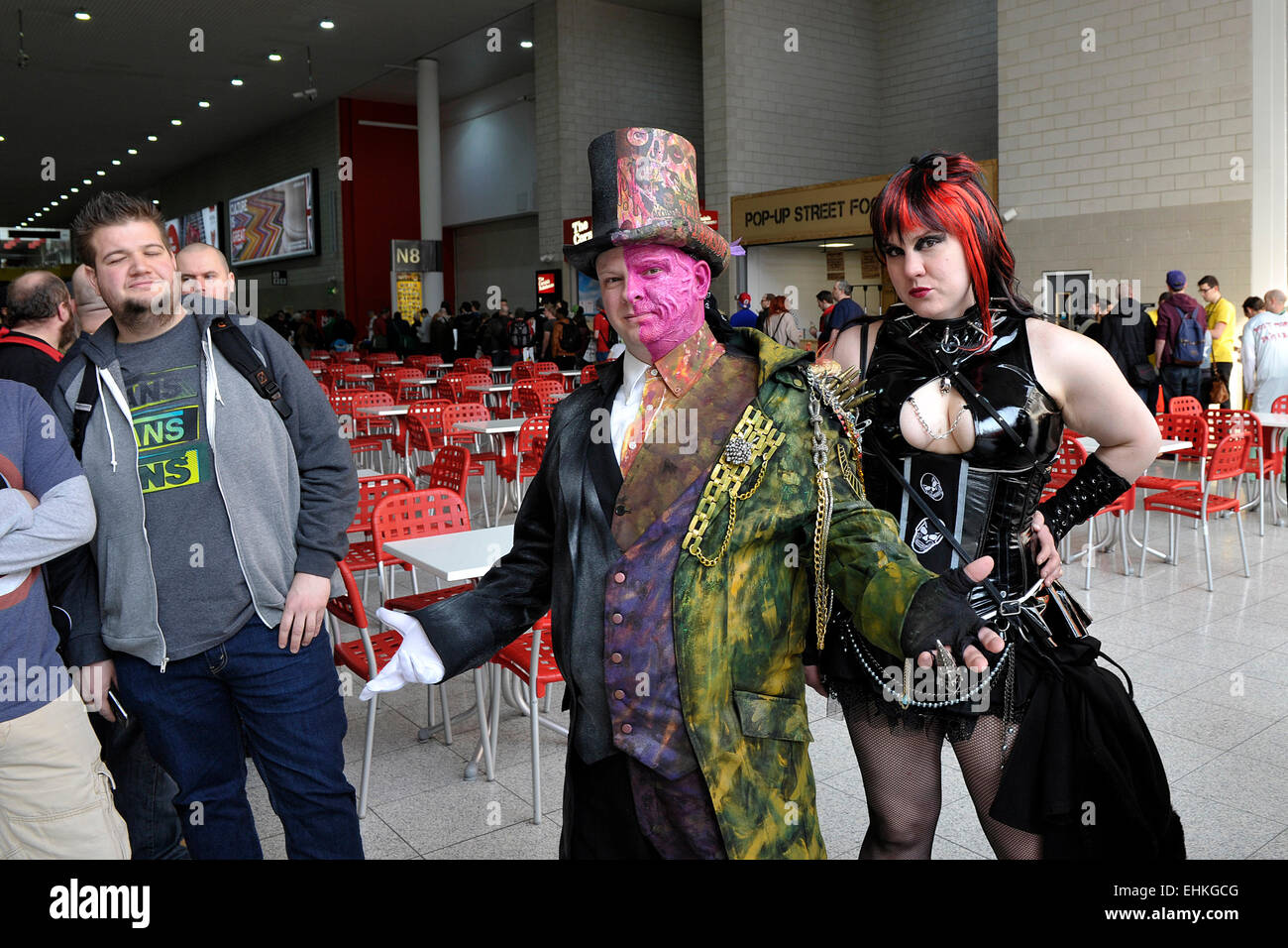 Cosplay fans attending the London Super Comic Convention at the Excel ...