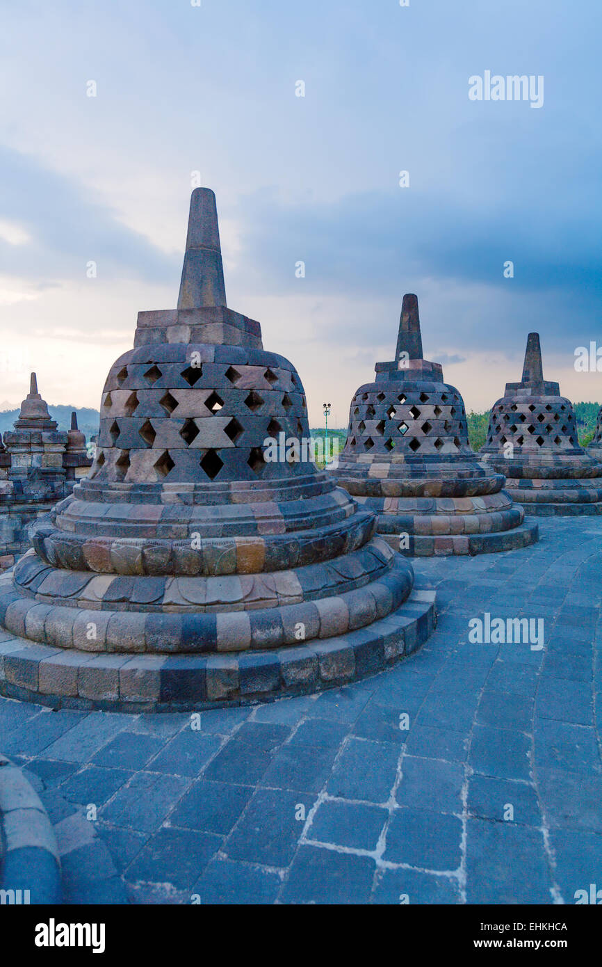 Ancient Borobudur Buddhist Temple, Java Island, Indonesia Stock Photo ...