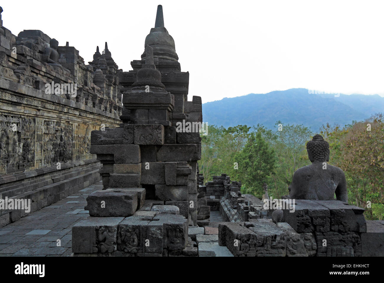 Ancient Borobudur Buddhist Temple, Java Island, Indonesia Stock Photo ...