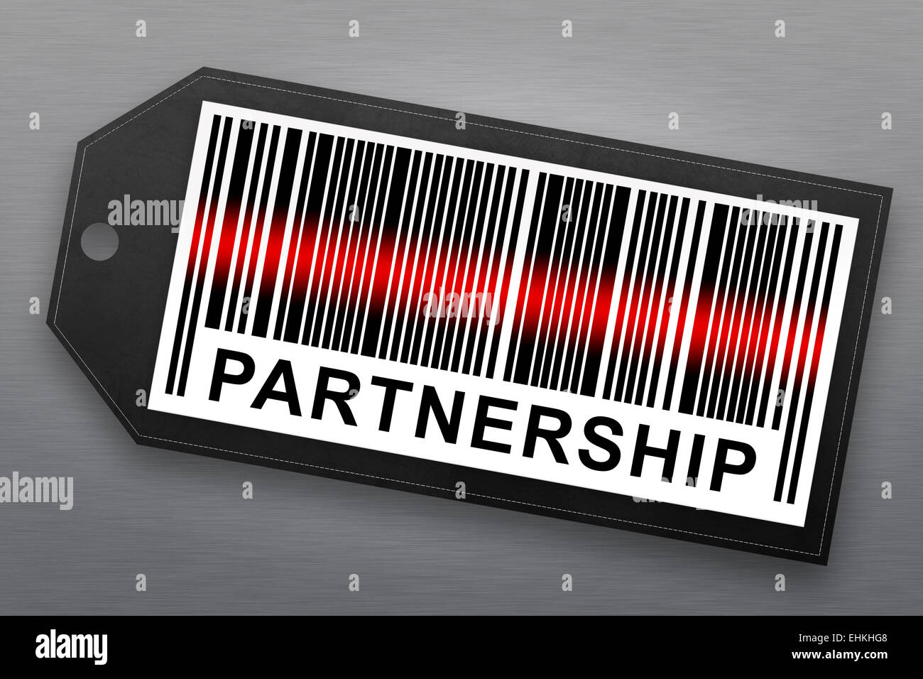 partnership barcode with stainless steel background Stock Photo - Alamy