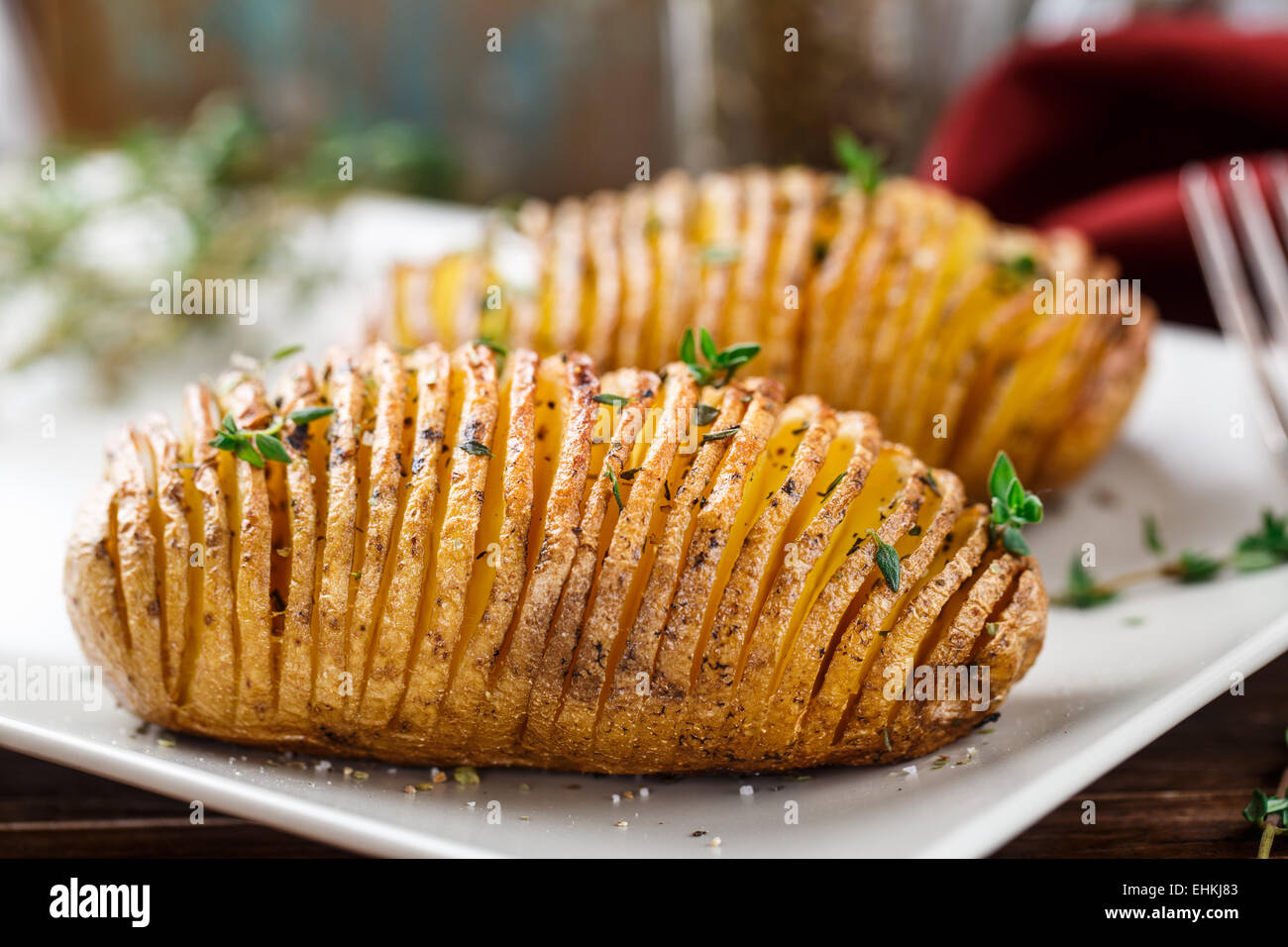 Hasselback potatoes hi-res stock photography and images - Alamy